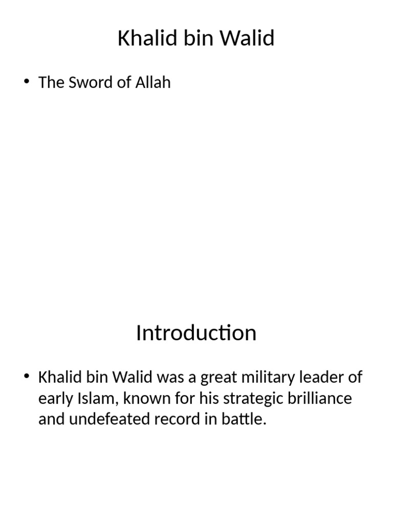 Khalid_bin_Walid_Presentation | PDF