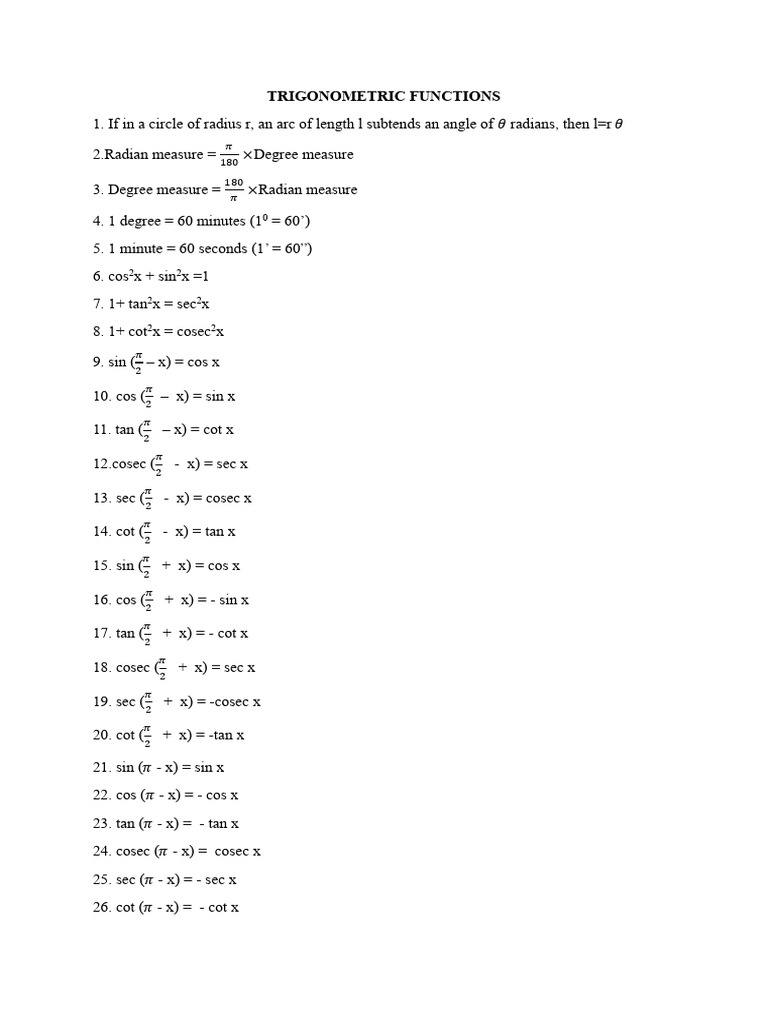 Trigonometric Functions XI | PDF | Trigonometric Functions | Geometry