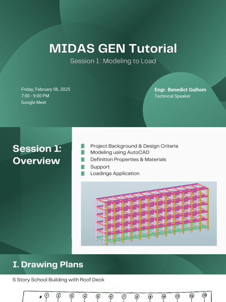 MIIDAS GEN Tutorial - Session 1 Presmat | PDF | Architectural Design | Architecture