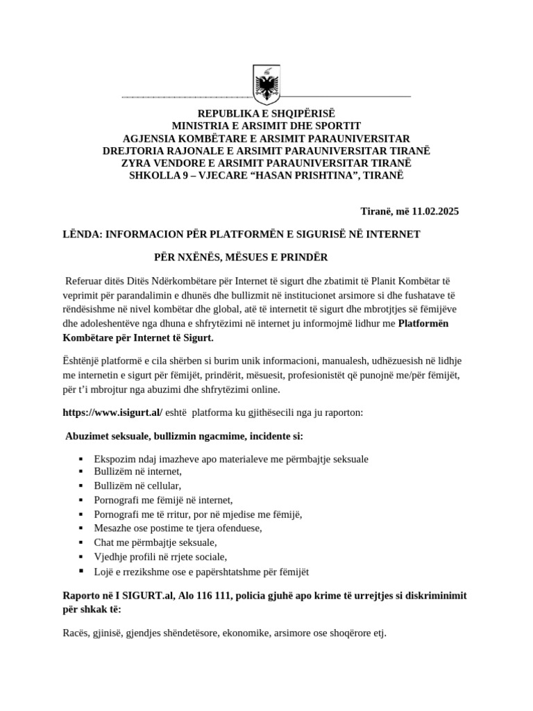 Informacion Mbi Platformen e Siguria Ne Internet | PDF