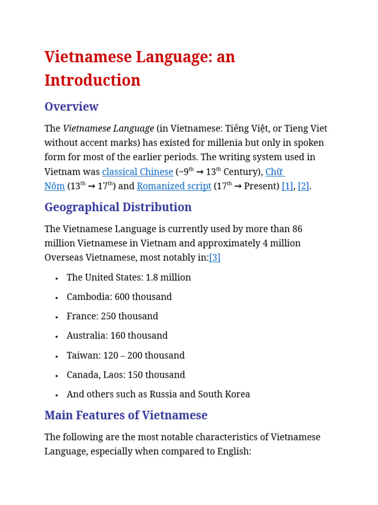 Vietnamese Language Basics | PDF | Vietnamese Language | Mandarin Chinese