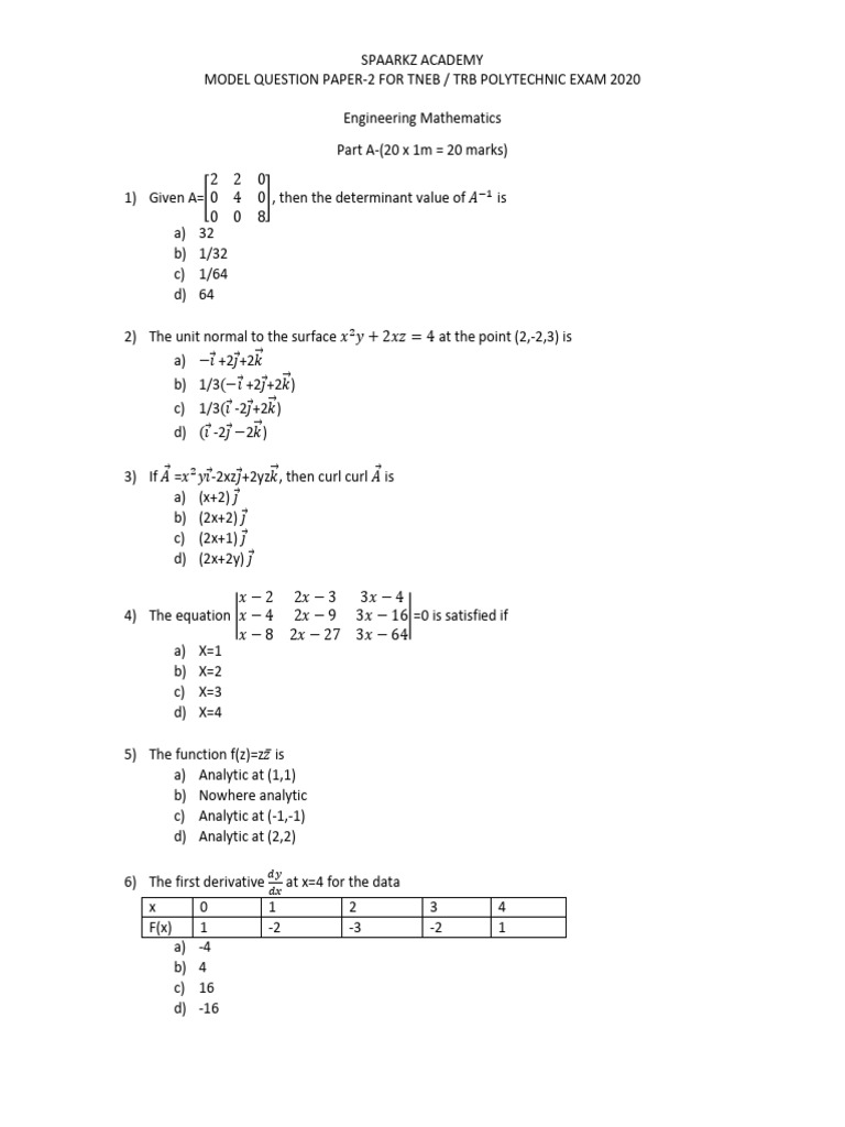 Engineering Mathematics Test 2 | PDF | Eigenvalues And Eigenvectors ...