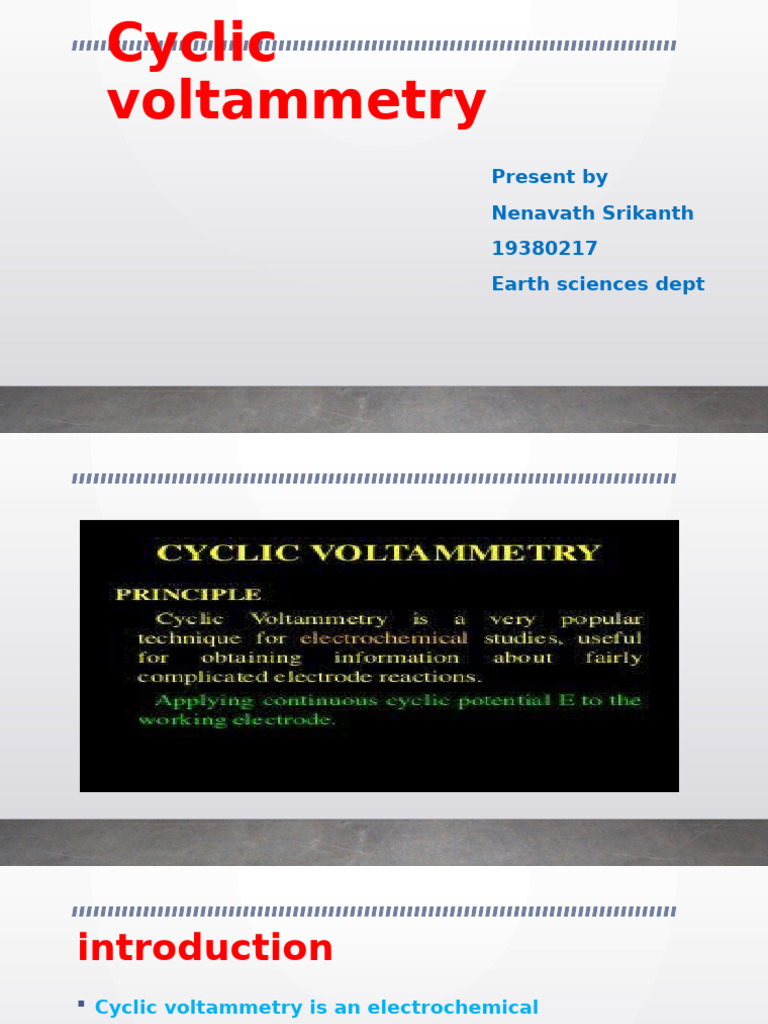 Cyclic voltammetry | PDF