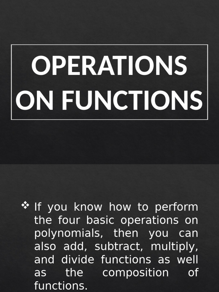 Lesson 3 Operation On Functions | PDF | Multiplication | Function ...