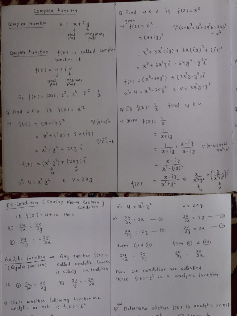 Unit - 4 (Part - 1) Complex Function | PDF