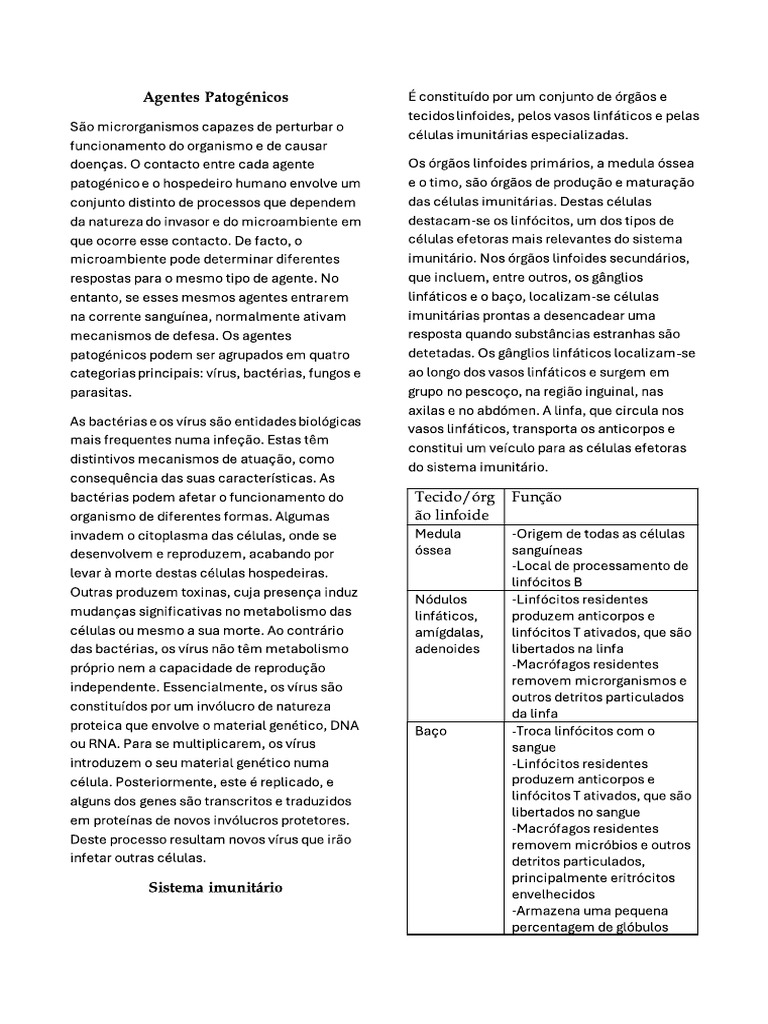 Sistema Imunitário Bio12 | PDF