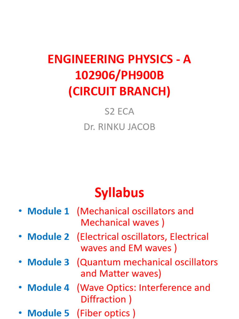 Phy Module 1 Part 1 | PDF | Damping | Waves