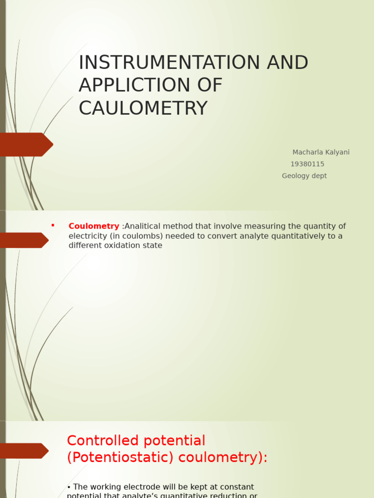 Coulometry: Methods and Applications | PDF | Analytical Chemistry ...