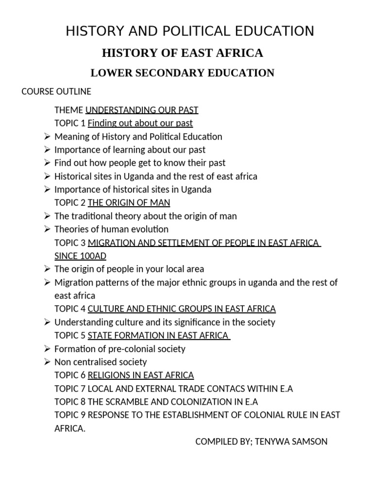 East Africa History Education Notes | PDF | East Africa