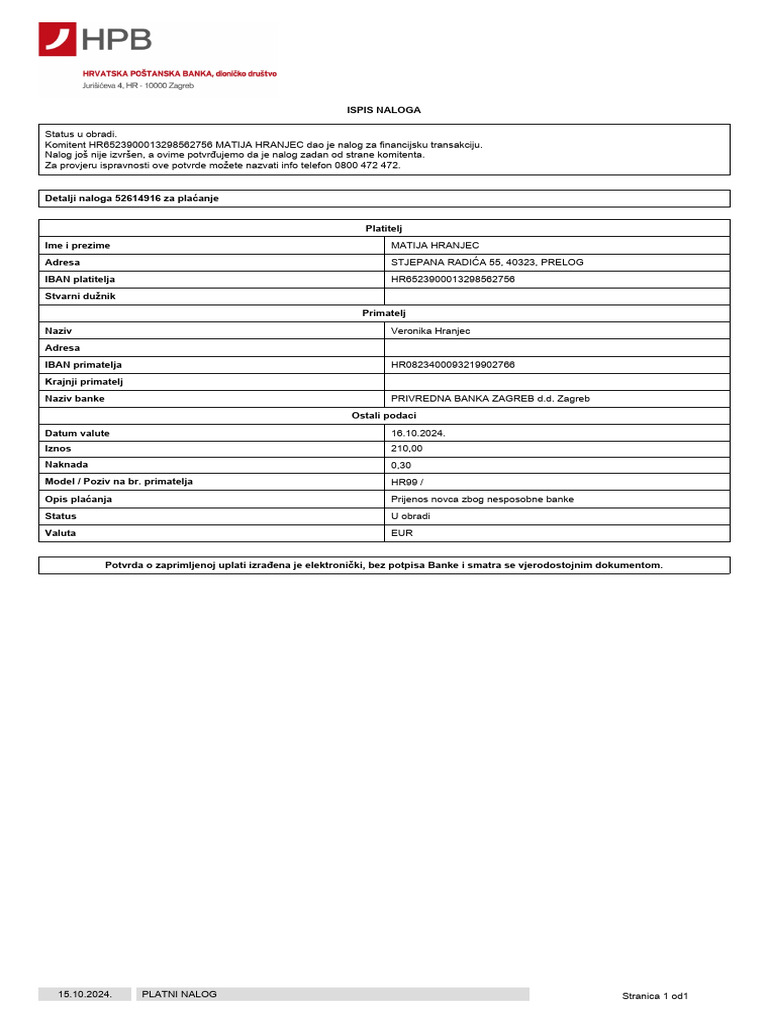 Nalog 30134117 | PDF