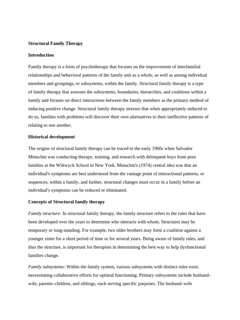 Structural Family Therapy | PDF | Family Therapy | Psychotherapy