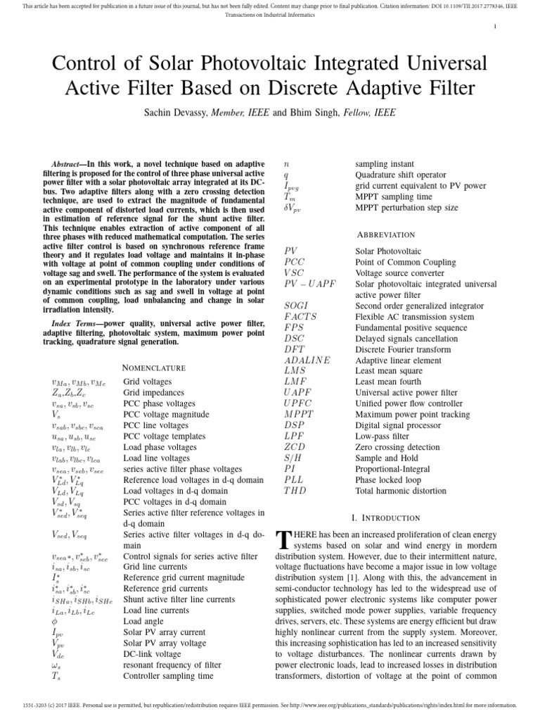 IEEE Paper-1 | PDF | Photovoltaics | Filter (Signal Processing)