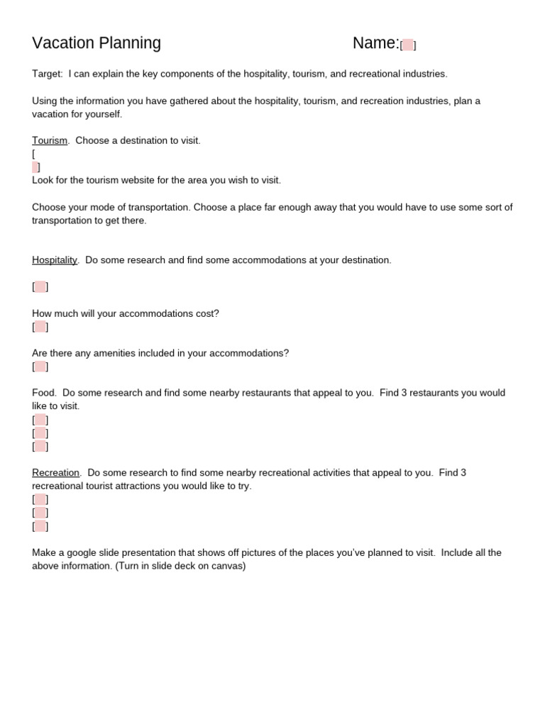 Vacation Planning | PDF | Tourism