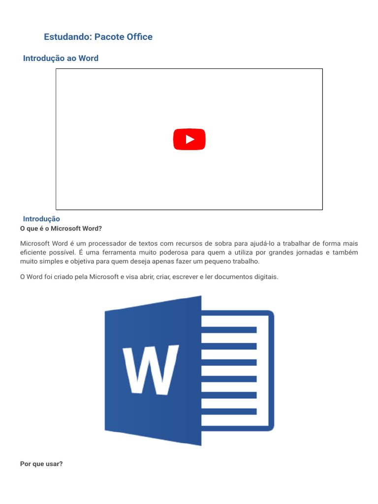 Introdução ao Microsoft Word: Guia Prático | PDF | Microsoft | Impressão