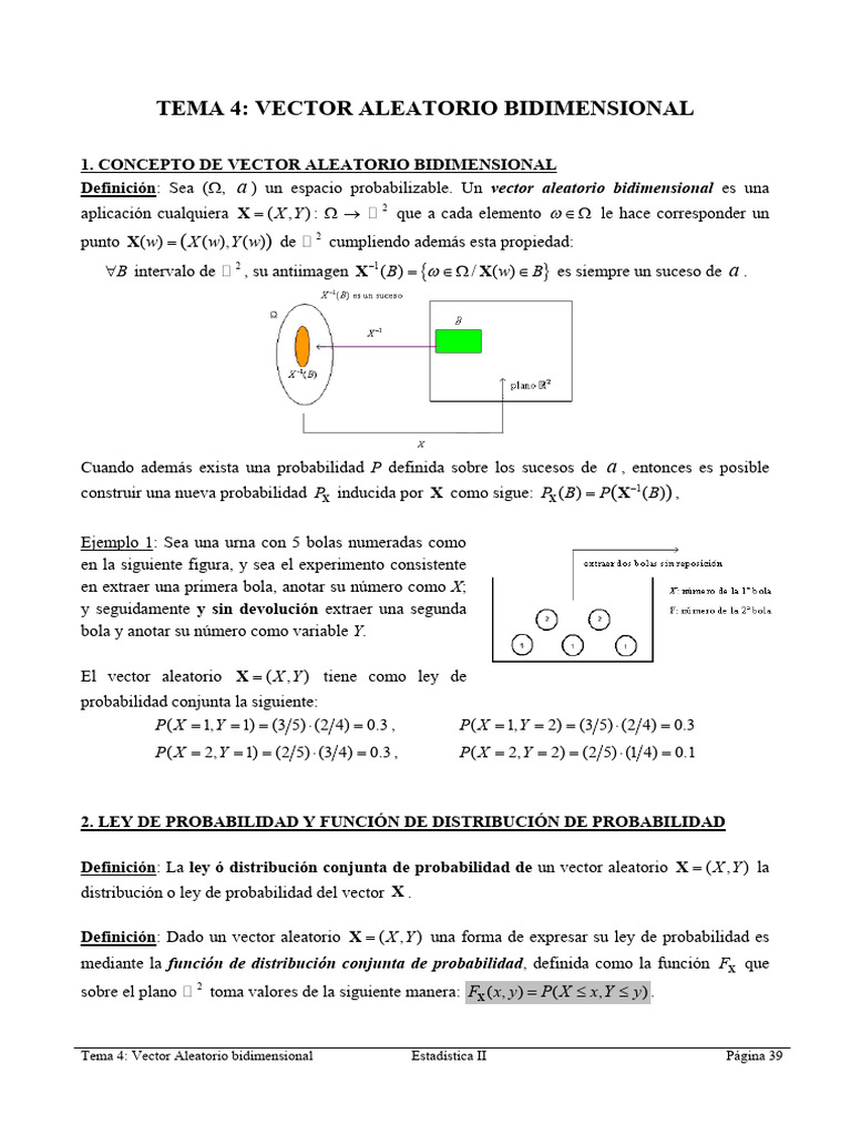 Tema 4 Vector Aleatorio | PDF | Teoría de probabilidad | Covarianza