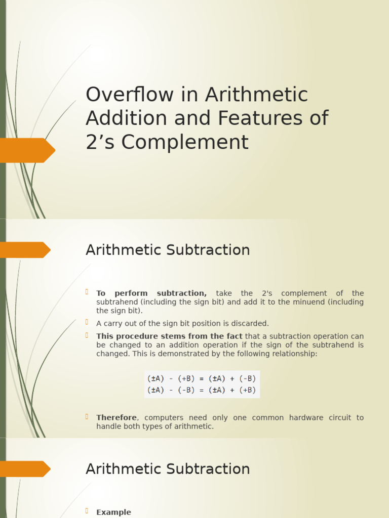 2's Complement Overflow Explained | PDF