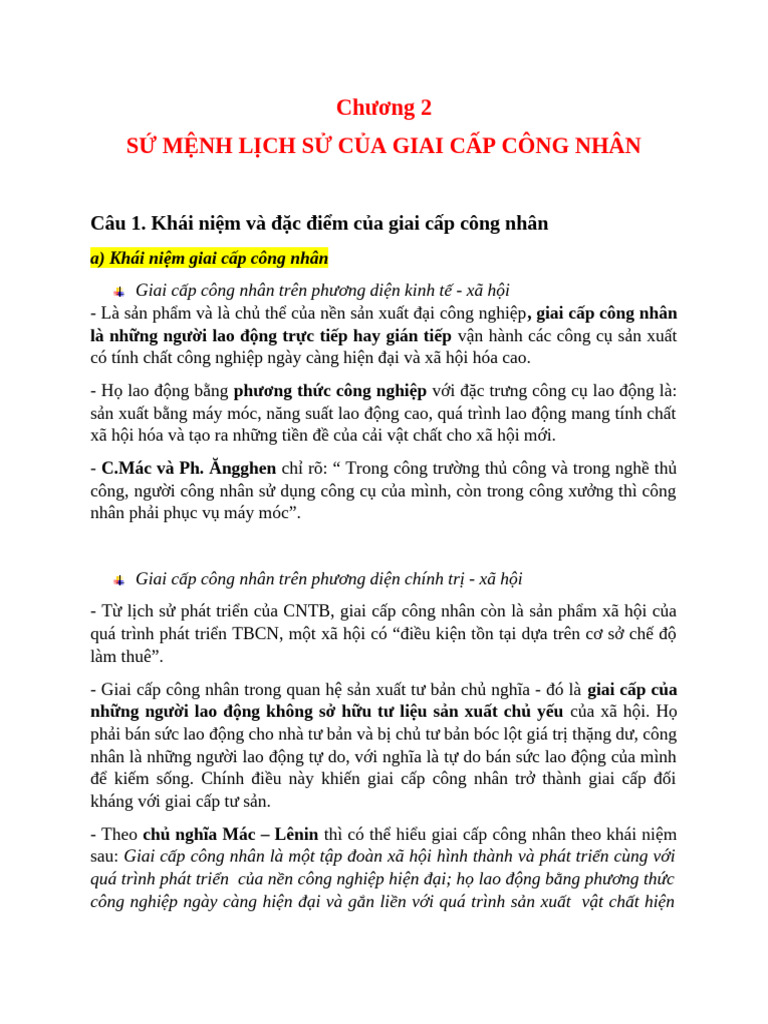 Câu hỏi C2 - CNXHKH | PDF
