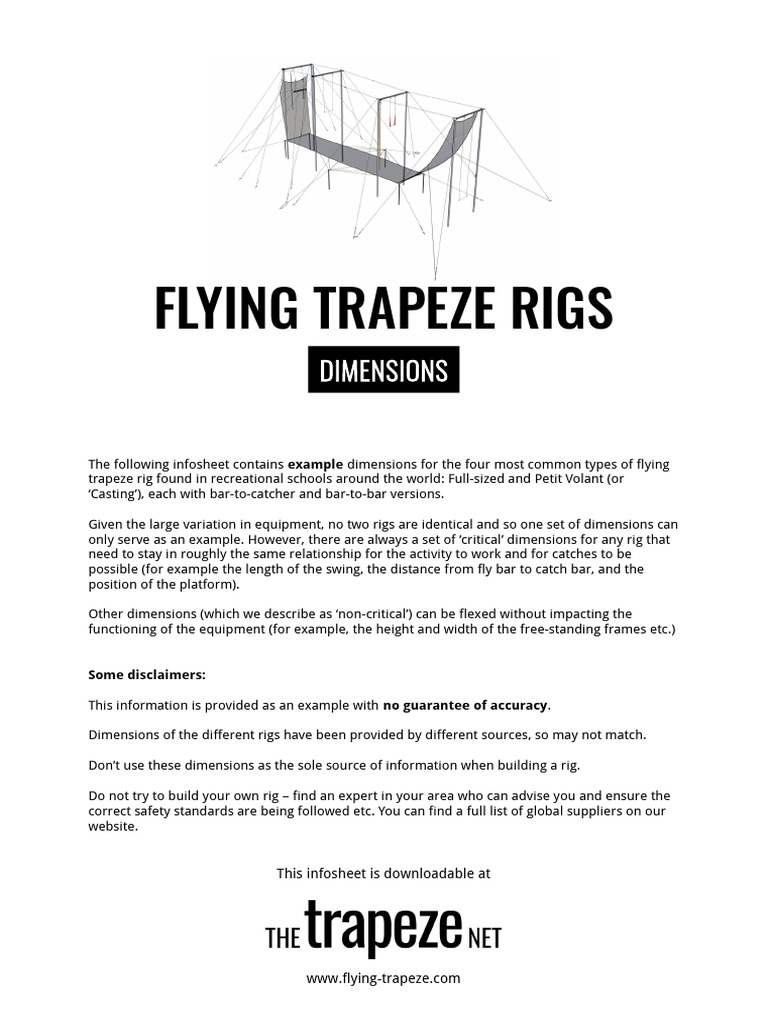 The Trapeze Net Rig Dimensions | PDF | Length
