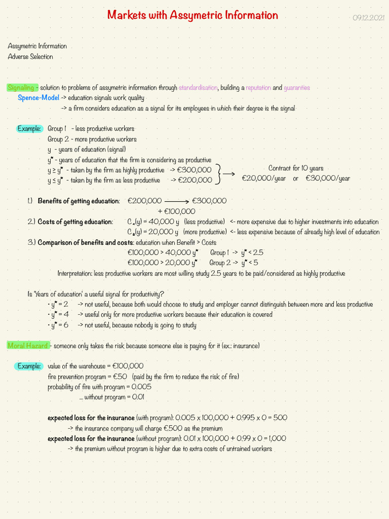 Asymmetric Information in Labor Markets | PDF | Labour Economics ...