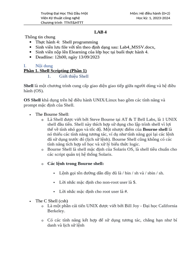 Lab 4 - Lap Trinh Shell | PDF
