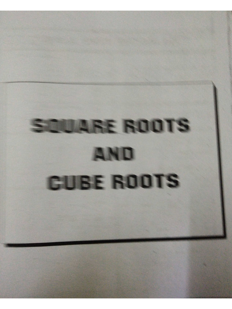 2.Square Root Cube Root | PDF