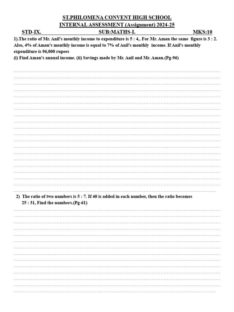 Maths-I Internal Assessment | PDF