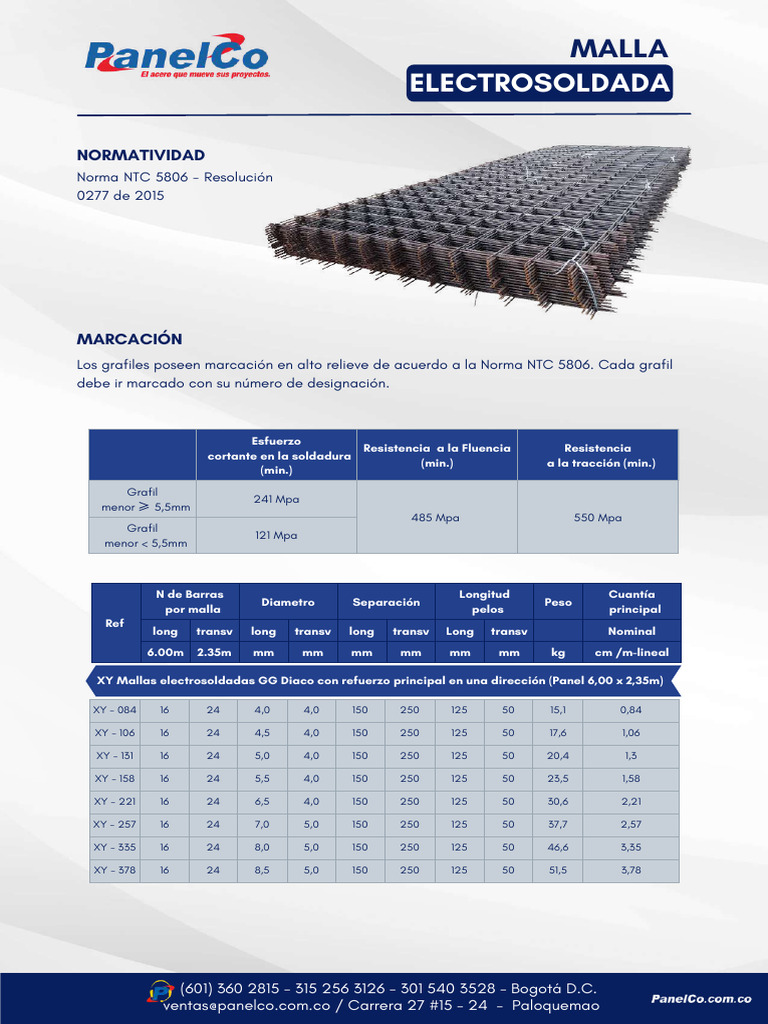 Mallas Electrosoldadas GG Diaco: Especificaciones y Seguridad | PDF