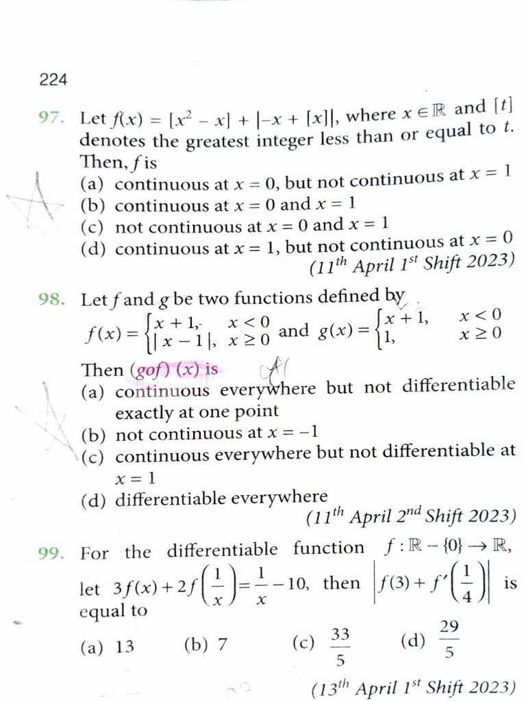 Continuity and Differentiability Doubts | PDF | Mathematical Analysis | Mathematics