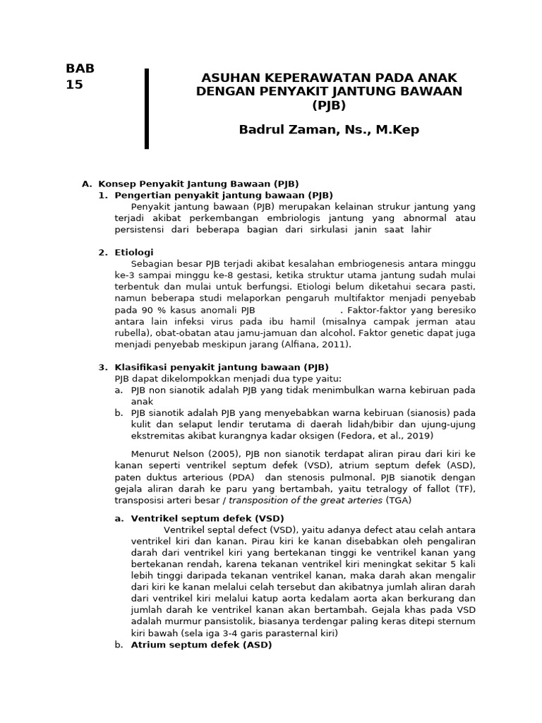 Bab 15. Askep PJB Anak | PDF