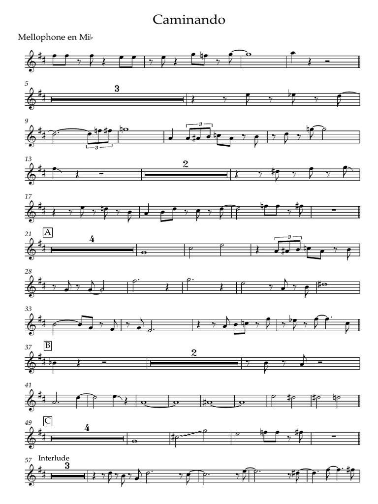 Caminando - Mellophone en Mib | PDF