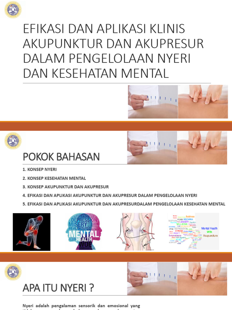 Efikasi Dan Aplikasi Klinis Akupunktur Dan Akupresur Dalam | PDF