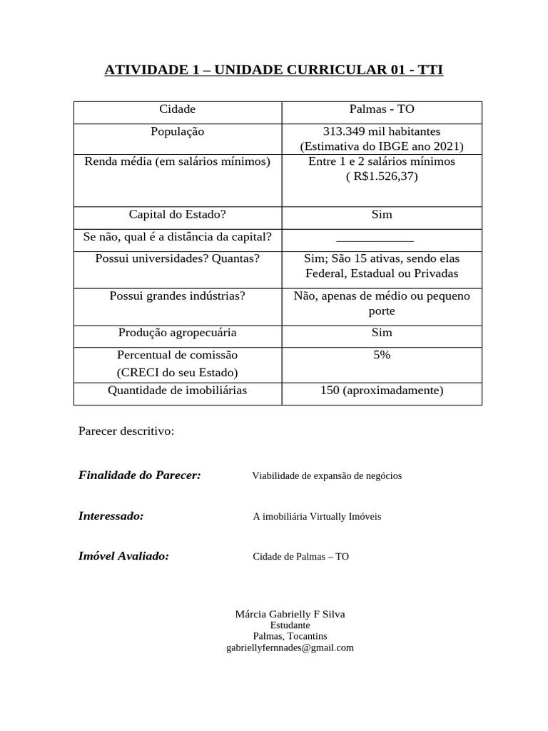 modelo de entrega atividade1(finalizada) | PDF | Cidade | Economias
