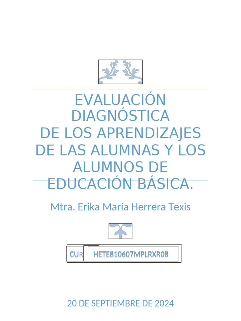 Propuesta de Implementacion Evaluacion Diagnostica | PDF | Evaluación | Aprendizaje