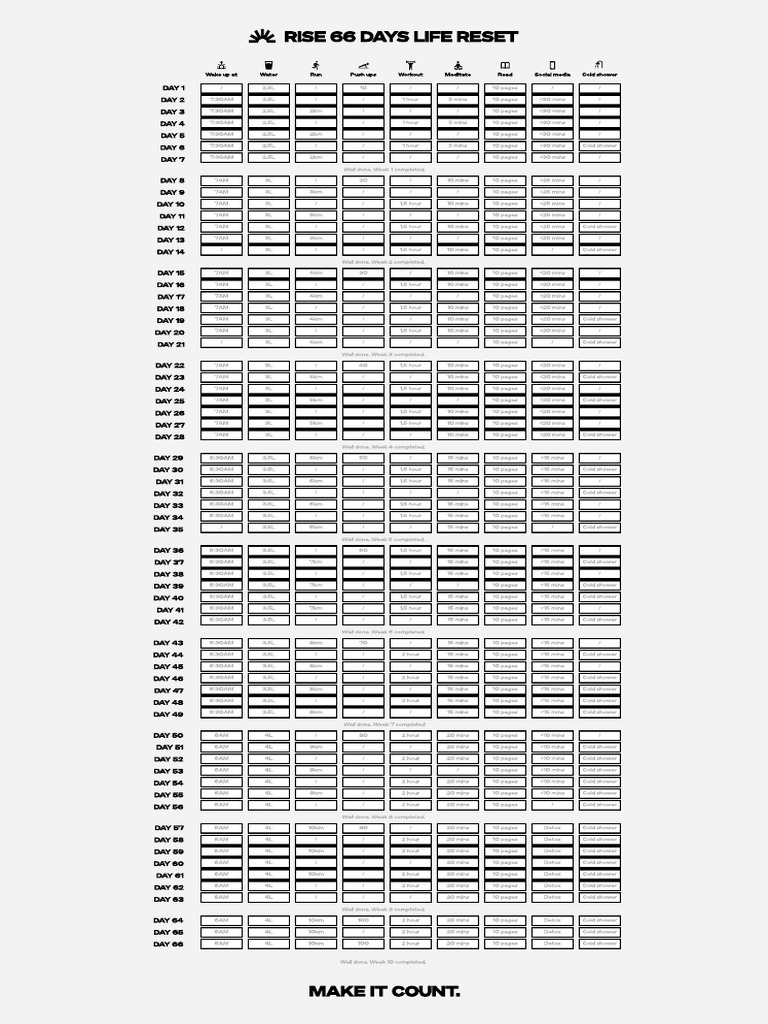 Rise Calendar (Light Mode) | PDF