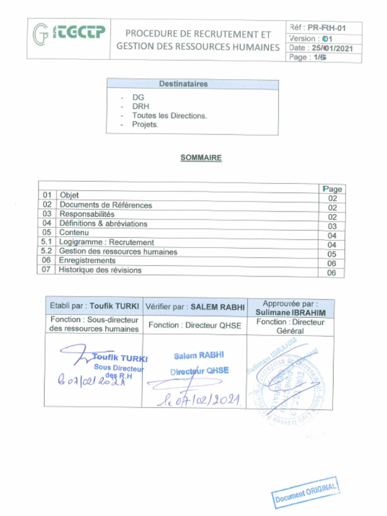 Procédure de Recrutement Et Gestion Des Ressources Humaines | PDF