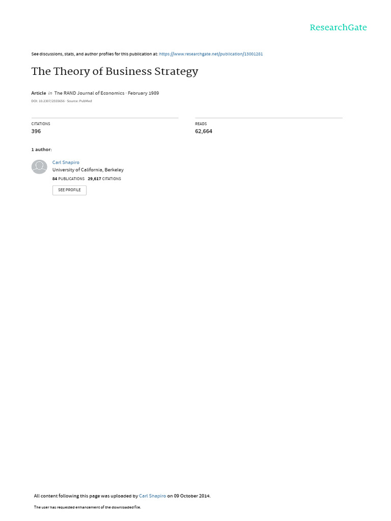 Business Strategy Theory Explained | PDF