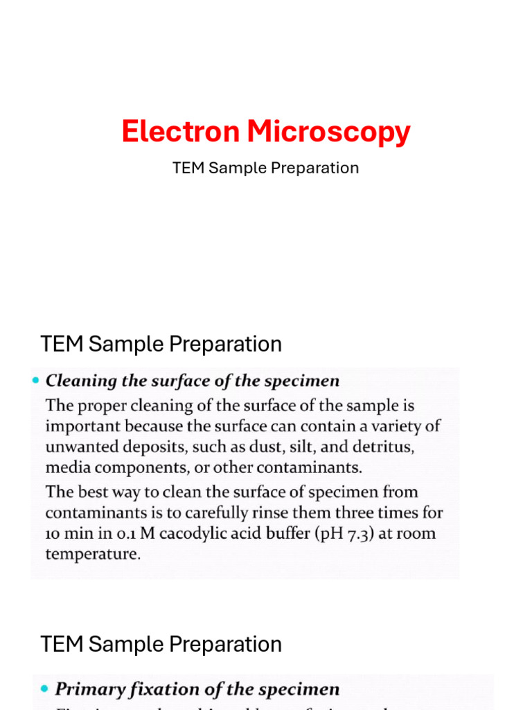 TEM Sample Preparation Techniques | PDF