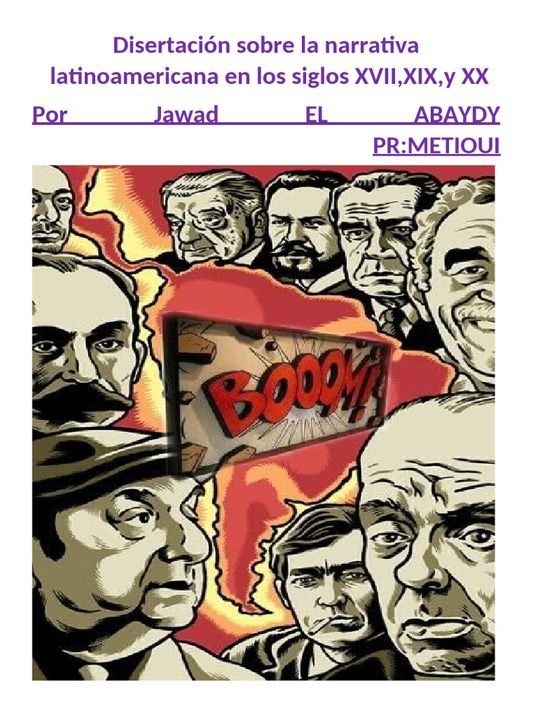 Disertación Sobre La Narrativa Latinoamericana en Los Siglos XVII, XIX ...