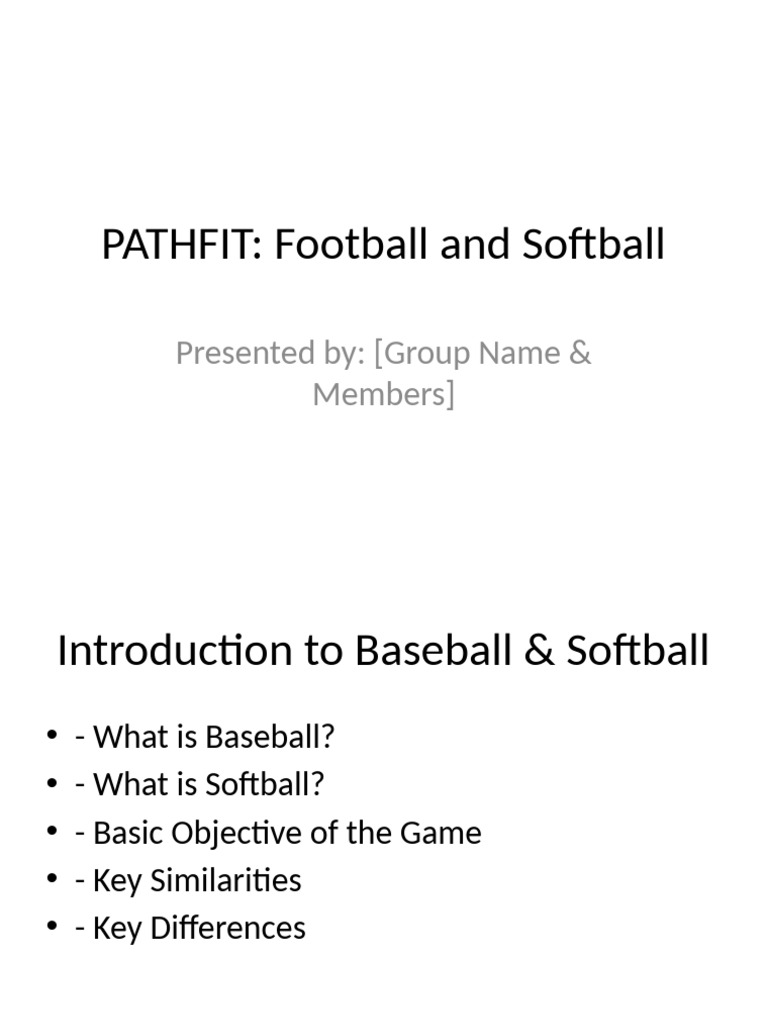 PATHFIT_Football_and_Softball_Presentation | PDF