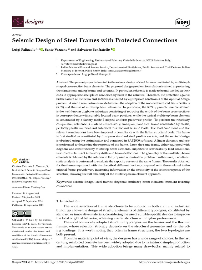 Seismic Design of Steel Frames With Protected Conn | PDF | Beam ...