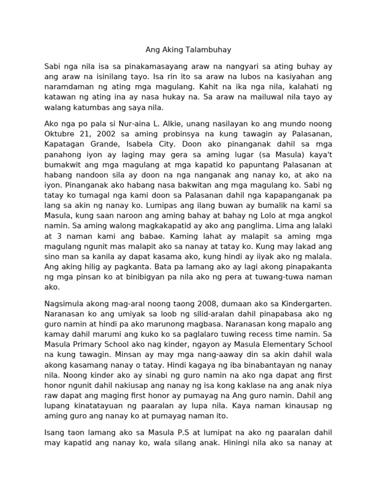 Ang Aking Talambuhay | PDF