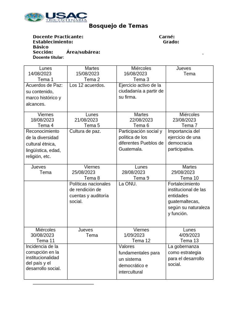 Bosquejo de Tema 30docx - Docx1 | PDF | Guatemala | Gobierno