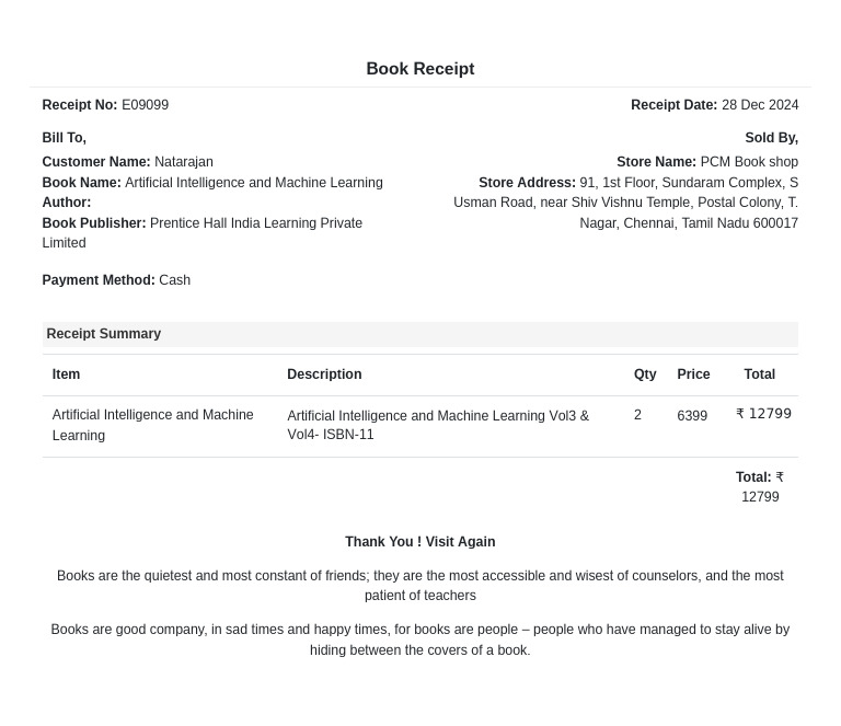 Book Invoice | PDF