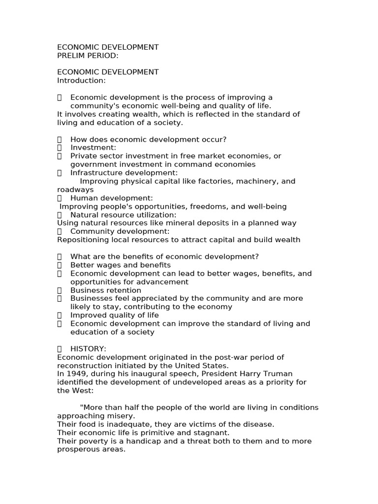 ECODEV1 | PDF | Economic Development | Economic Growth