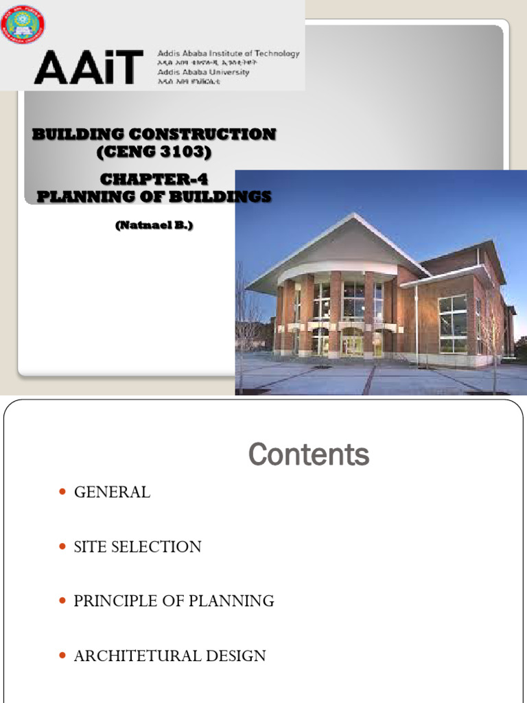 Building Planning and Design Principles | PDF | Sanitation | Building