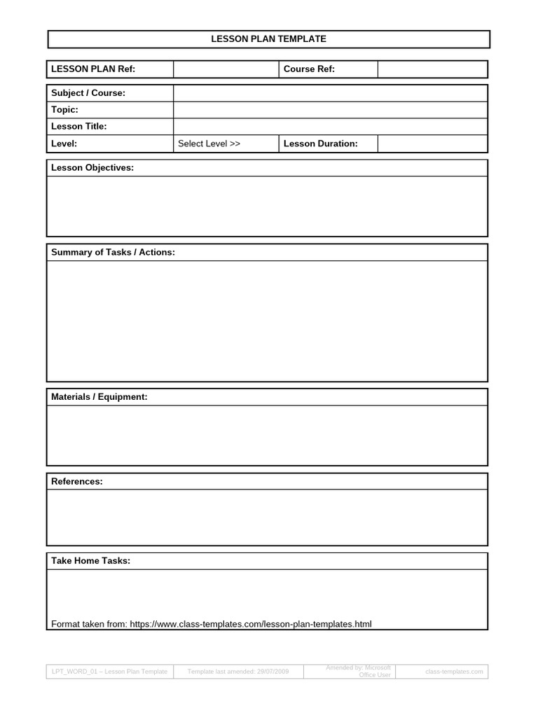 Lesson Plan Template 2 | PDF