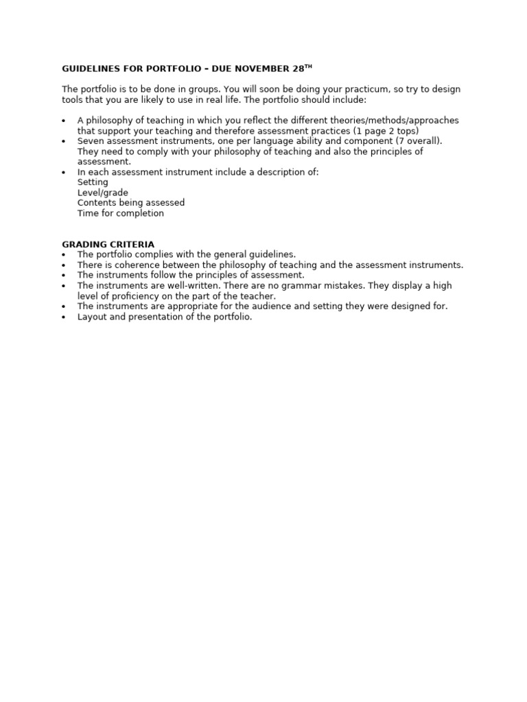 Portfolio Guidelines | PDF