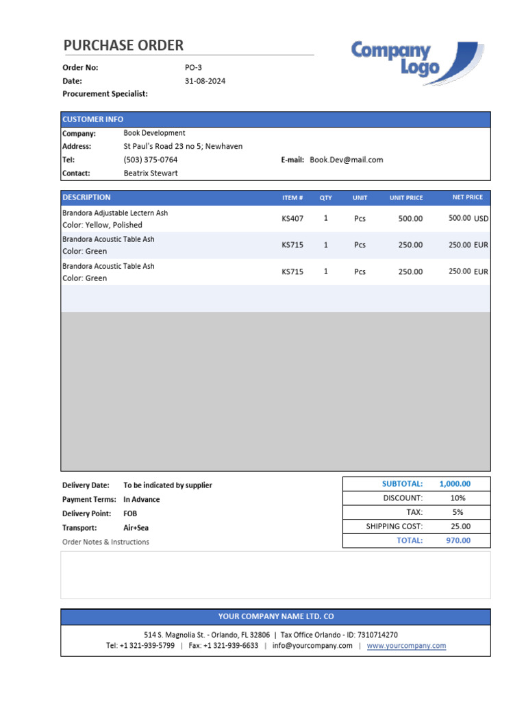 Purchase Order Generator Someka Excel Template V6 Free Version | PDF