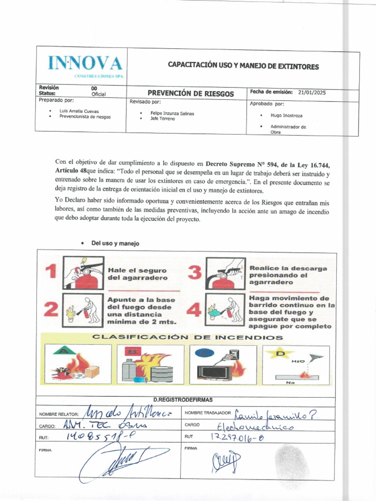 Capacitacion Extintores Camilo Jaramillo | PDF