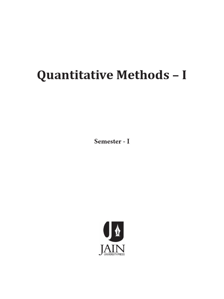Quantitative Methods-1 Final Full Book | PDF | Equations | Probability Distribution